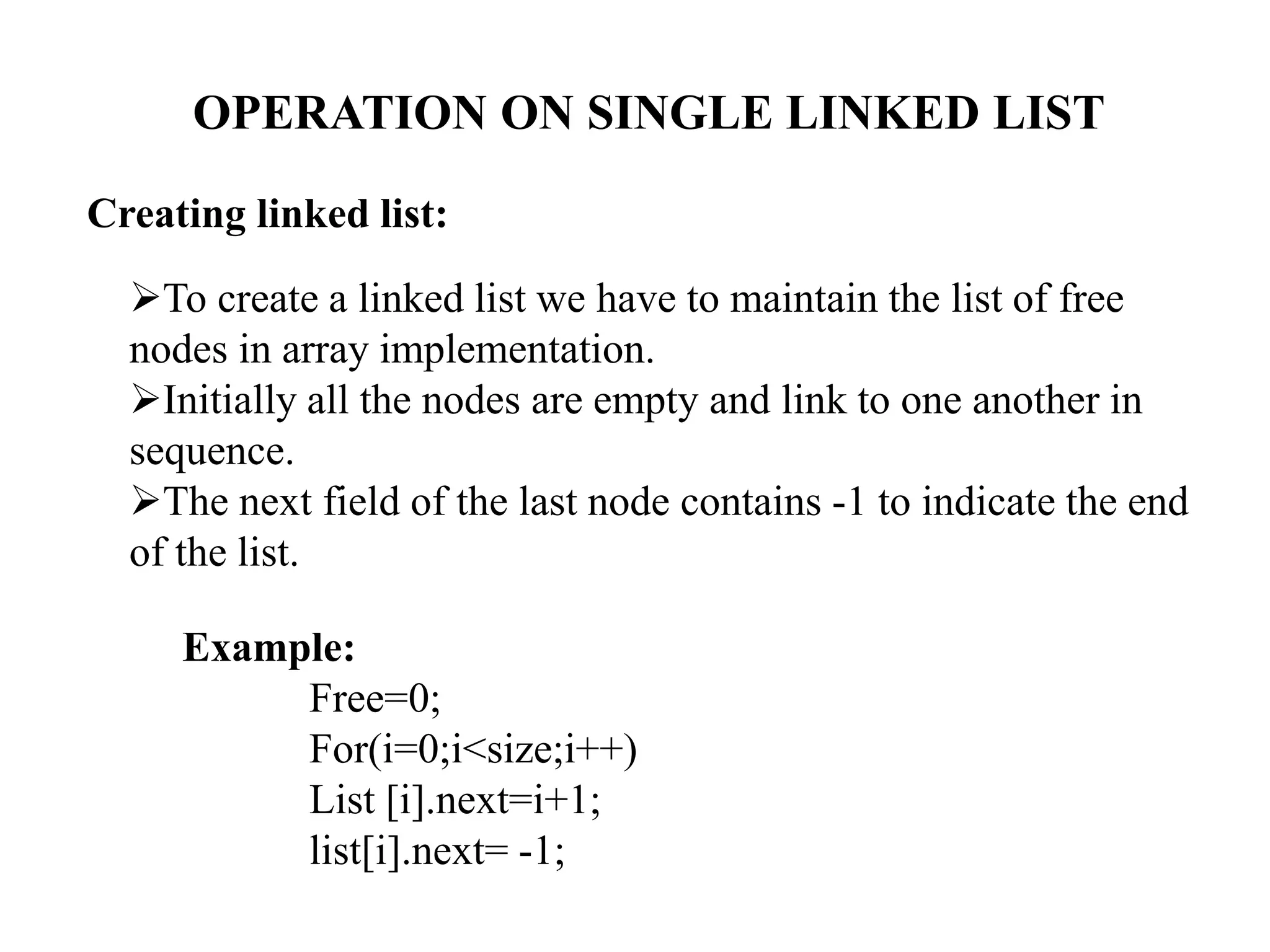 single linked list | PPTX