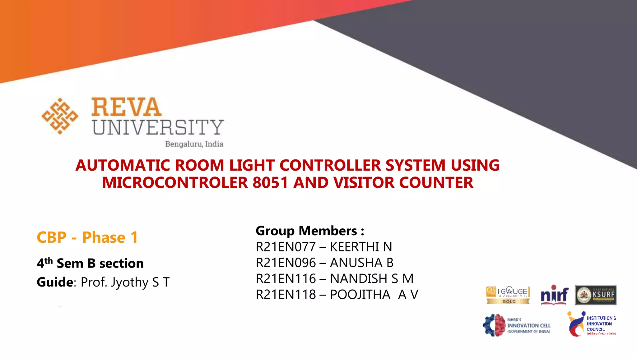 Automatic room lighting system | PPTX