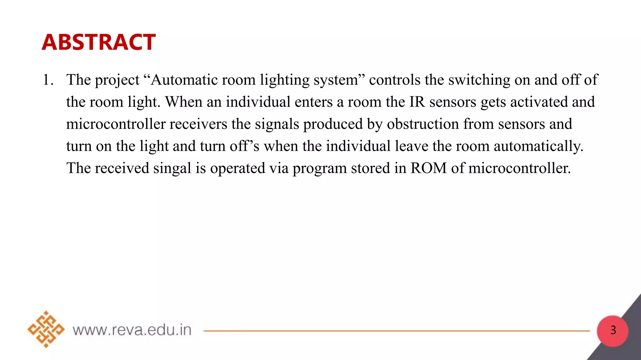 Automatic room lighting system | PPTX