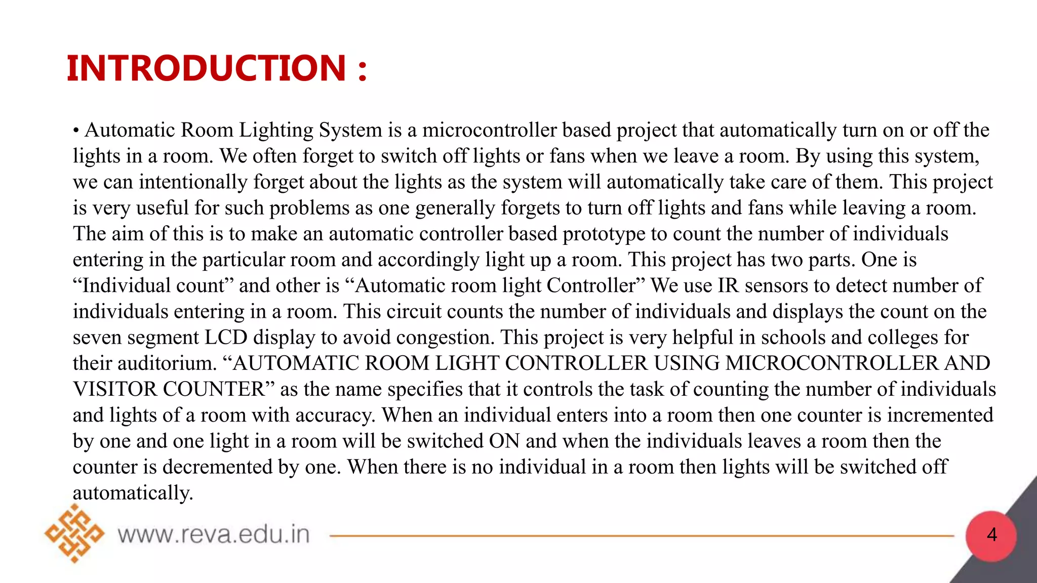 Automatic room lighting system | PPTX