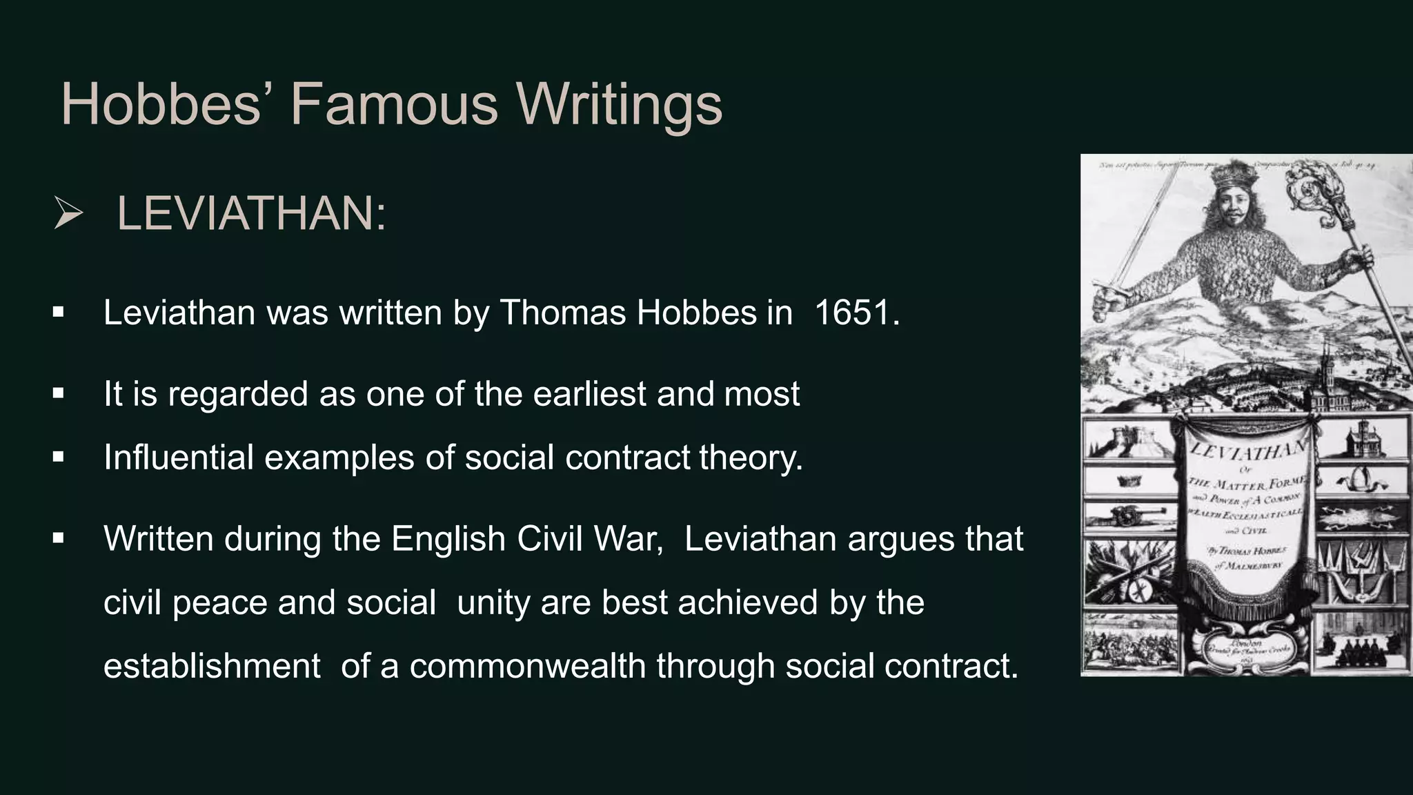 THOMABS HOBBES (1588 – 1679) (His Life) | PPTX
