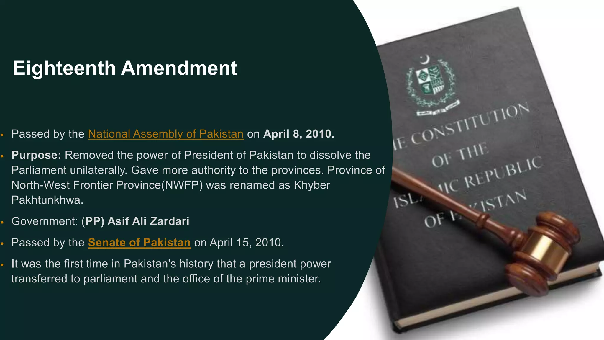 Pakistan Constitutional Amendments | PPTX