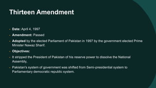 Pakistan Constitutional Amendments | PPTX