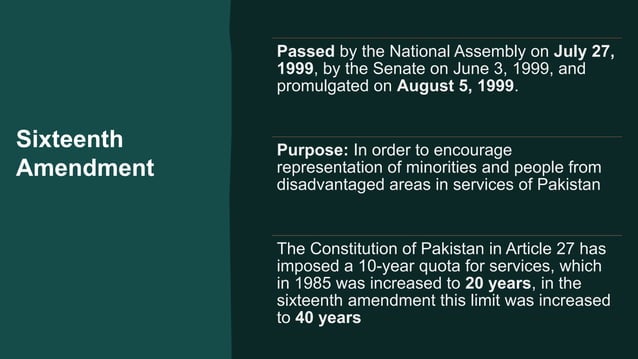 Pakistan Constitutional Amendments | PPTX | Islam | Religion & Spirituality