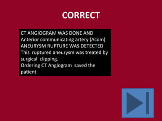 Subarachnoid Hemorrhage - Radiology | PPTX
