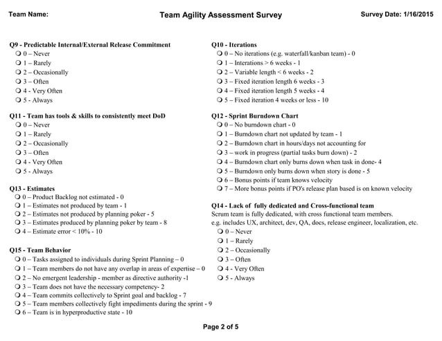 Team agility assessment | PPT