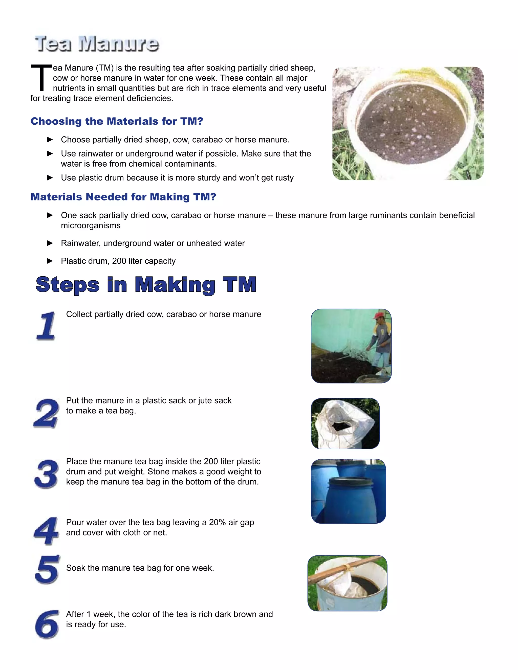 Organic Fertilizer 4 | TEA MANURE | PDF