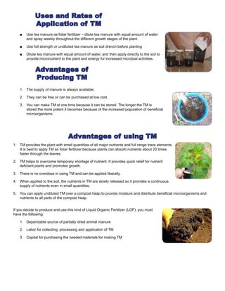 Organic Fertilizer 4 | TEA MANURE | PDF
