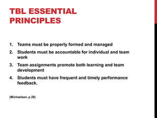 Team-based learning in the college classroom | PPTX