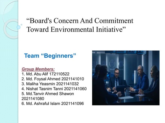 Board concern and commitment towards envitonment .pptx