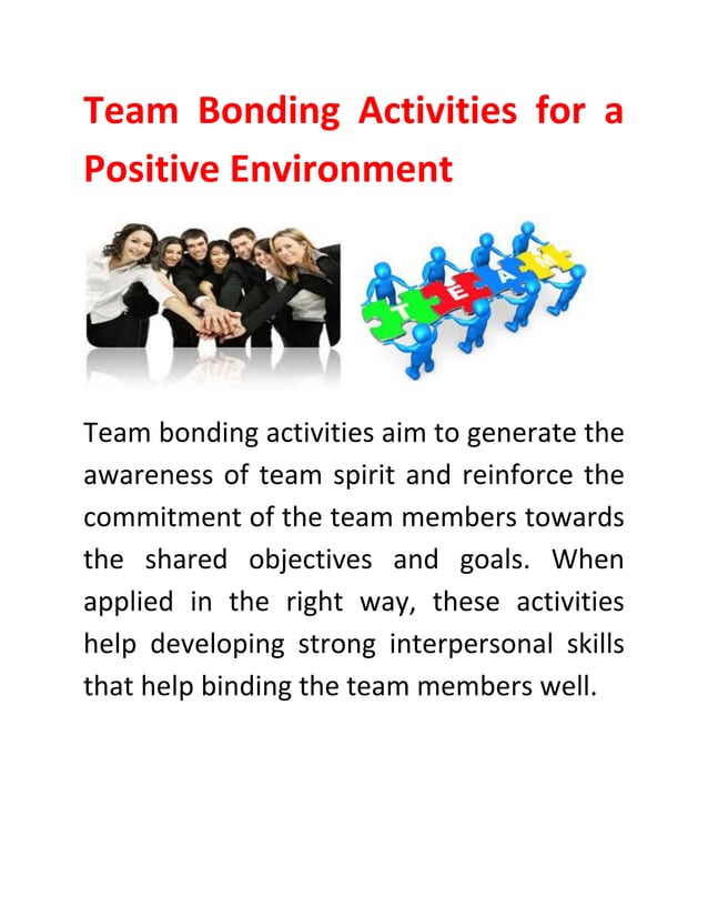 Team bonding activities for a positive environment | PDF