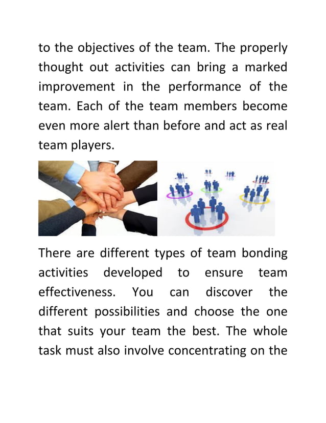 Team bonding activities for a positive environment | PDF