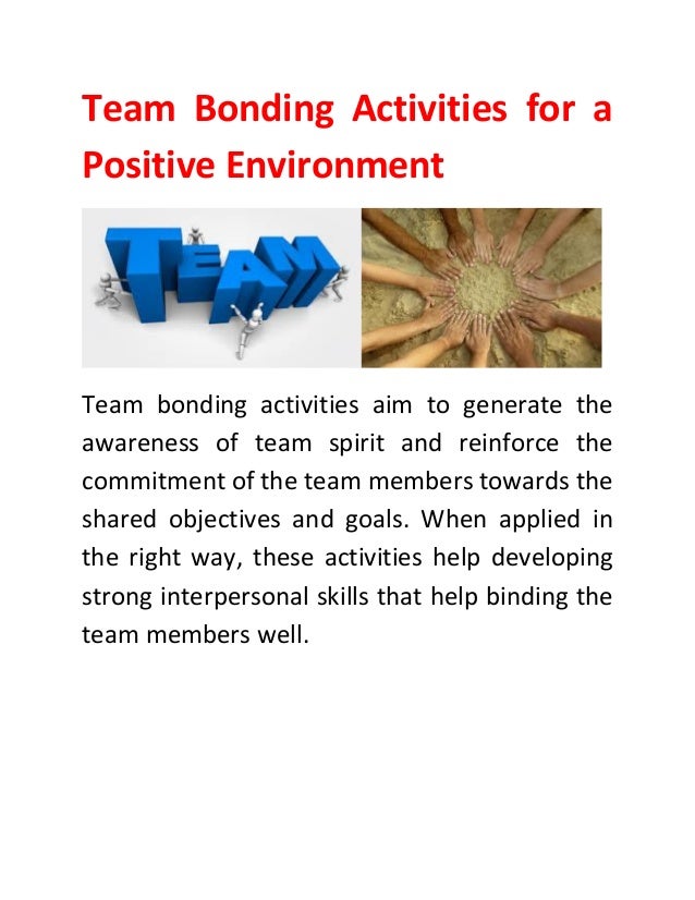 Team Bonding Activities For A Positive Environment team-bonding-activities-for-a-positive-environment