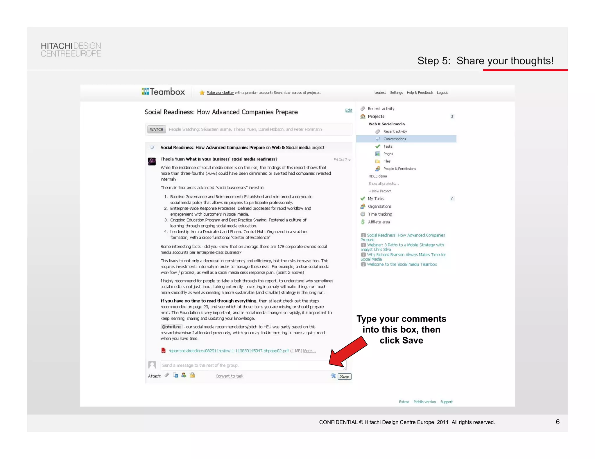 Teambox quick start guide | PDF