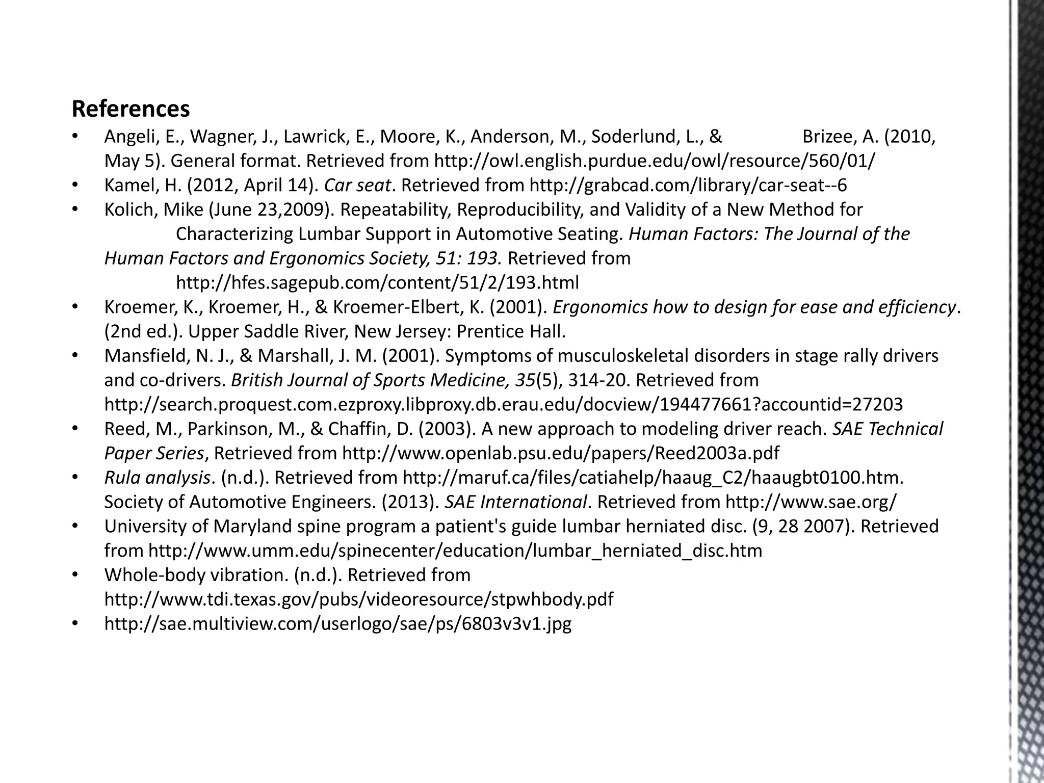 SAE Baja Ergonomic Evaluation | PPTX