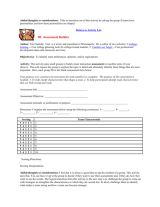 Team building | DOC | Sports