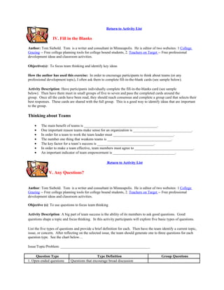 Team building | DOC | Sports