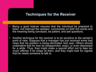 COMMUNICATION PROCESS; COMMUNICATION EFFECTIVENESS & FEEDBACK | PPT