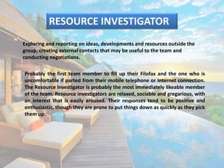 Teambuilding - Meredith Belbin framework and application | PPT