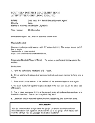Teambuilding | PDF