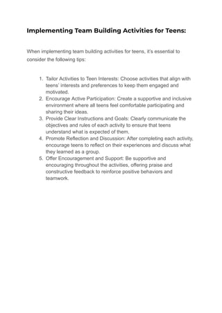 Team Building Activities for Teens_ Fostering Connection and Growth.pdf