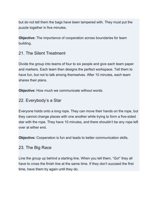Team Building Activity document for teams | DOCX