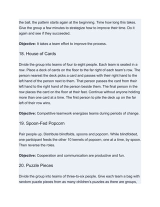 Team Building Activity document for teams | DOCX