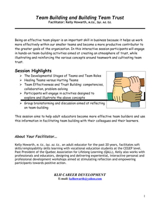 Team Building and Building Team Trust | PDF