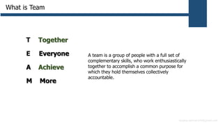 Team building and team work | PPTX
