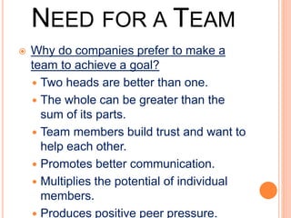 Team building and teamwork | PPTX