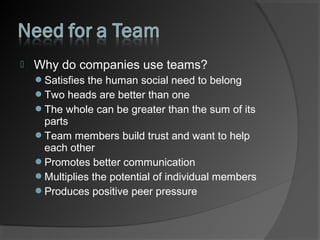 Team building and teamwork | PPT