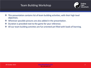 Team buildingbrochure | PDF | Arts and Crafts | Hobbies & Interests