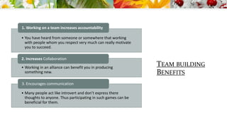 Why do you perform Team Building activity? | PPT