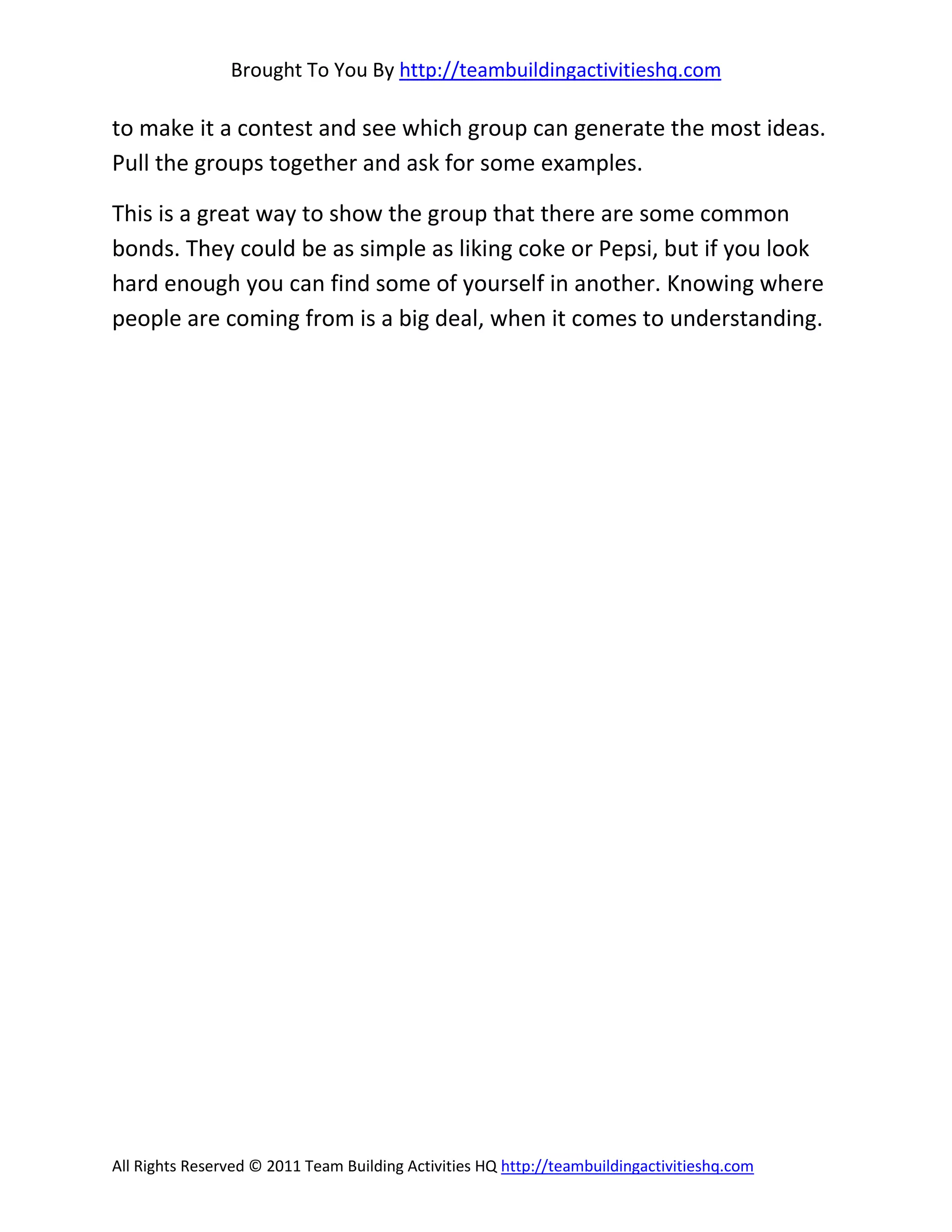 Team building exercises for conflict resolution | PDF