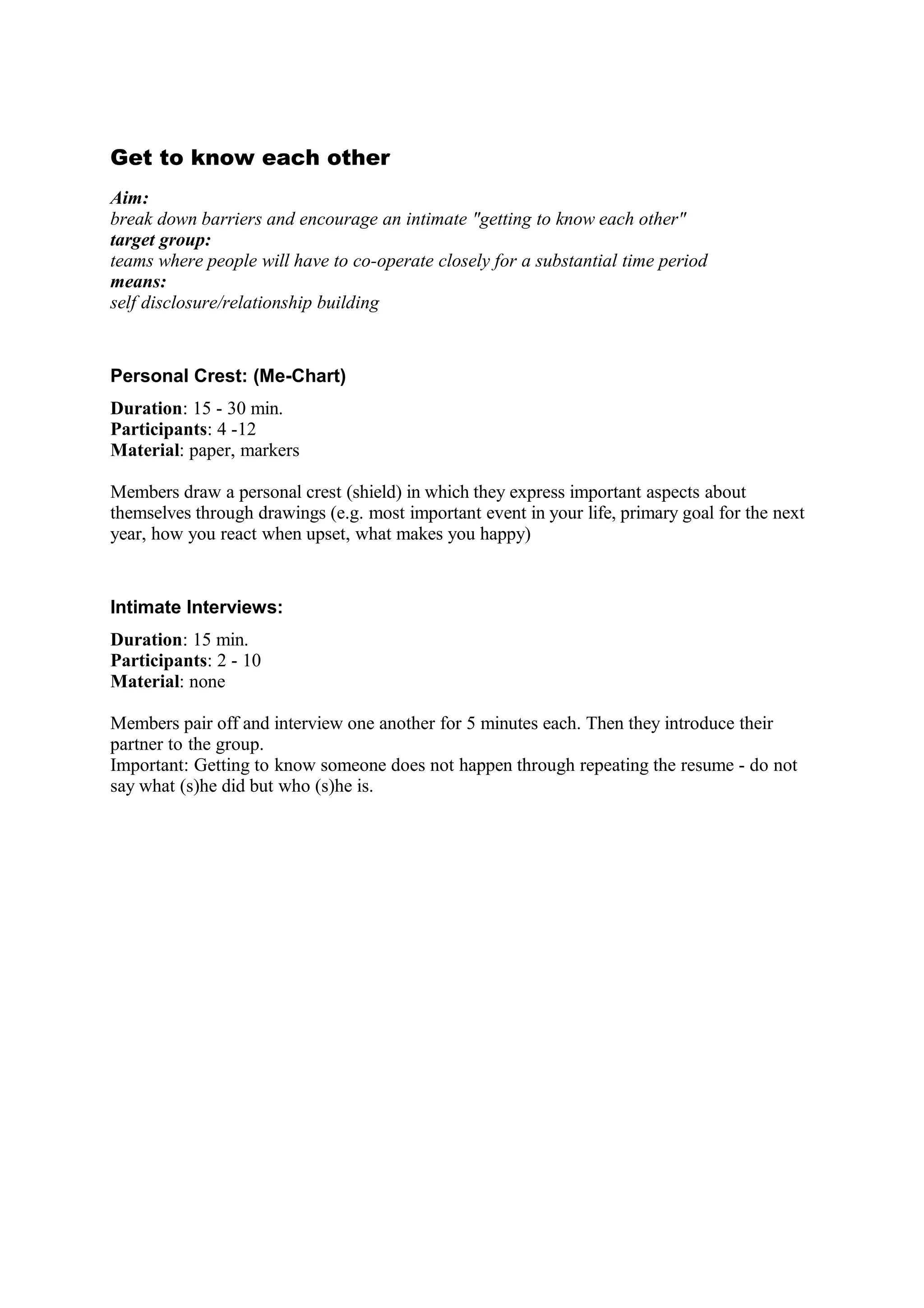 Teambuilding exercises witz | PDF