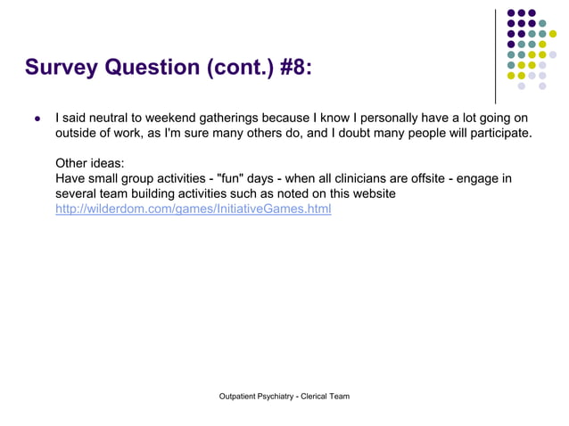 Team Building Survey Results | PPS | Human Resources | Business