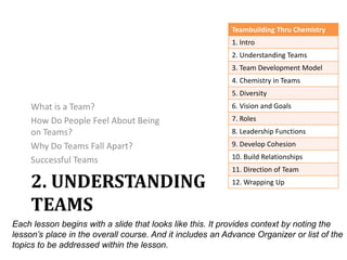 Teambuilding through chemistry example lesson | PPTX