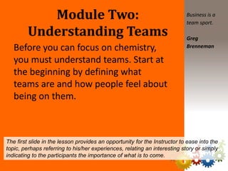 Teambuilding through chemistry example lesson | PPTX