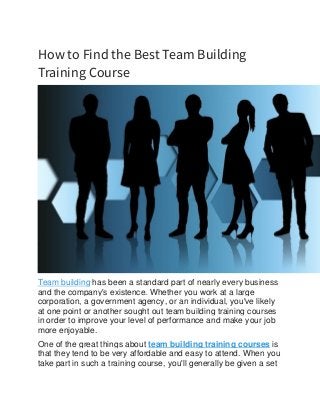 Team building training courses