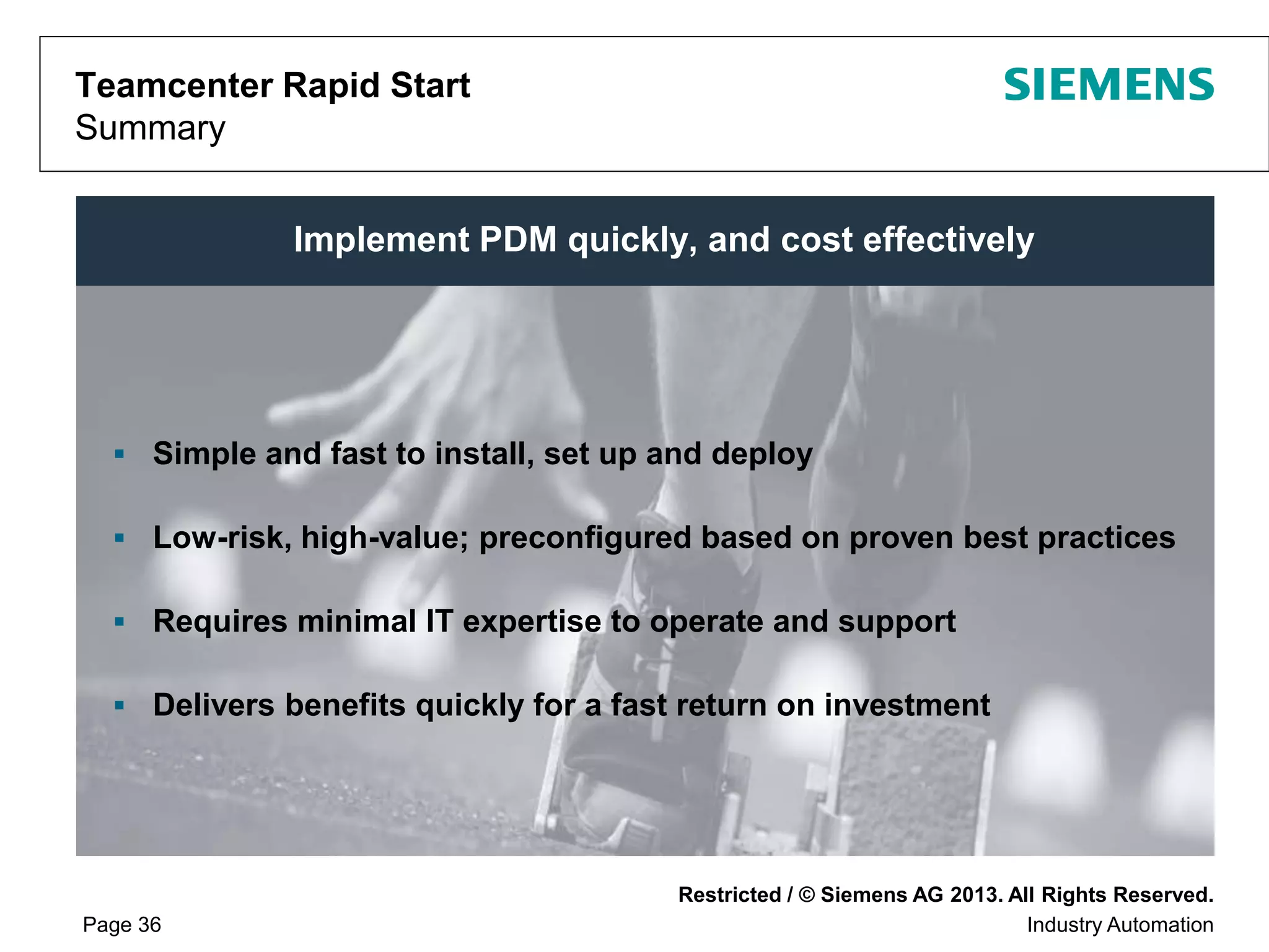 Teamcenter rapid start capabilities and licensing tech transfer | PPTX