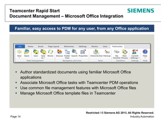 Teamcenter rapid start capabilities and licensing tech transfer | PPTX