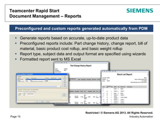 Teamcenter rapid start capabilities and licensing tech transfer | PPTX