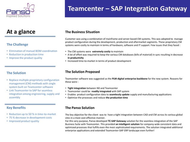 Teamcenter – sap integration gateway | PPTX