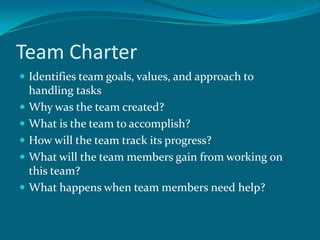 Team charter and building | PPTX