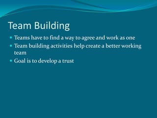 Team charter and building | PPTX