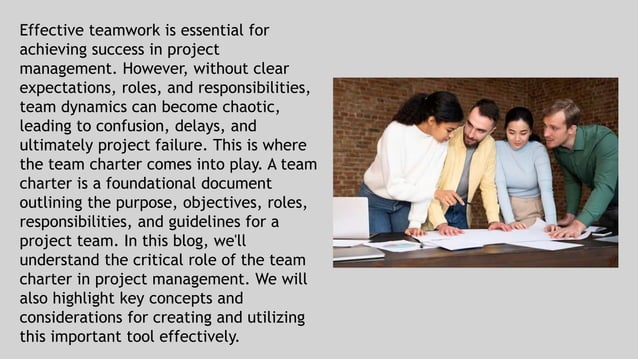 Team Charter in Project Management Key Role, Concepts and ...