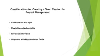 Team Charter in Project Management Key Role, Concepts and ...