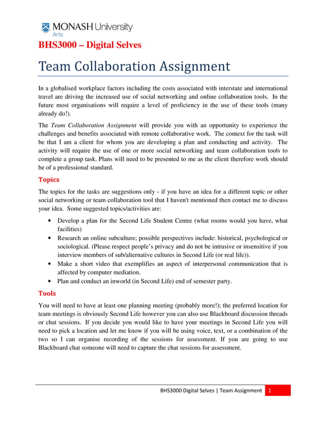 Team Collaboration Assignment | PDF