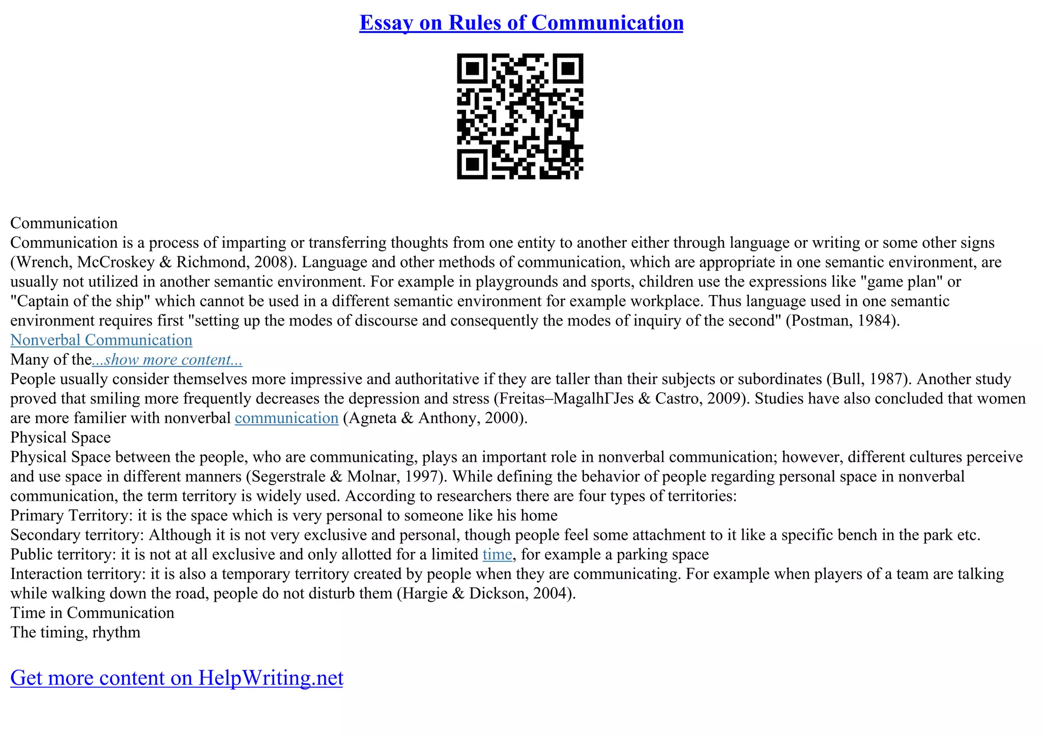 Team Communication Essay Example | PDF