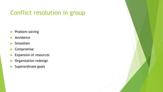 Team conflicts & resulation | PPTX